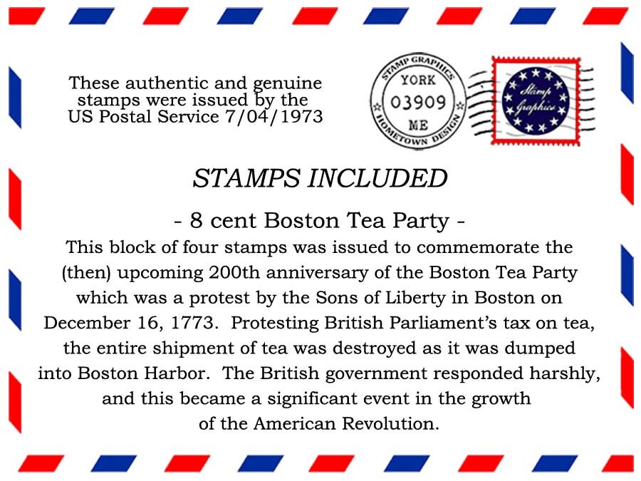 BOSTON TEA PARTY Postage Stamp Wall Art 1773 - Etsy