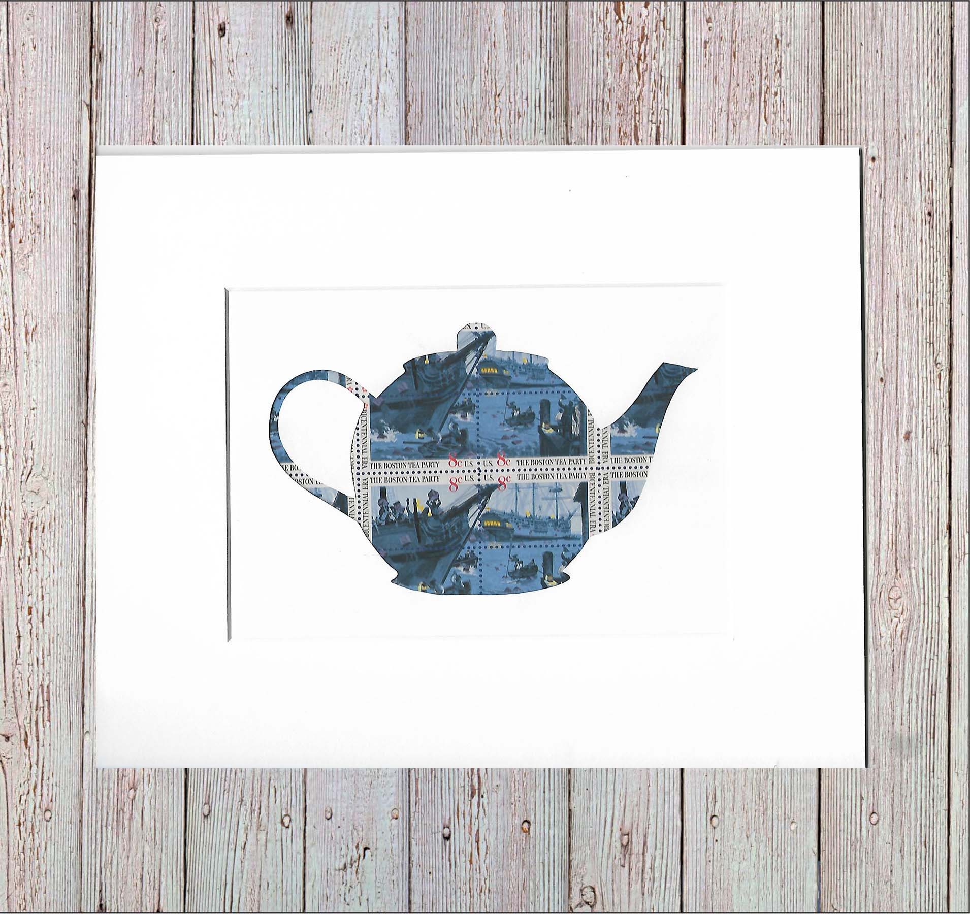 BOSTON TEA PARTY Postage Stamp Wall Art 1773 - Etsy