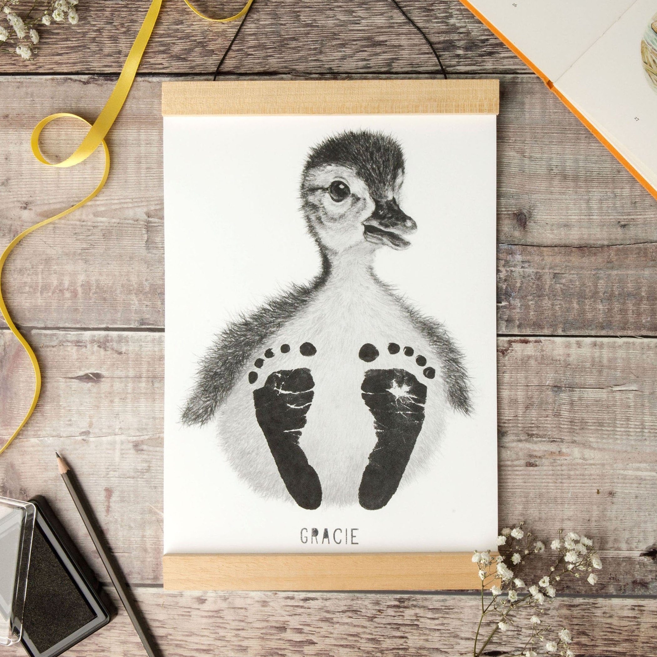 Personalised Baby and Child Duck Footprint Kit Baby Shower - Etsy UK