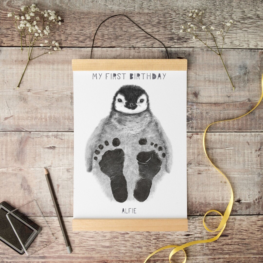 My First Birthday Personalised Baby Footprint Kit - Etsy