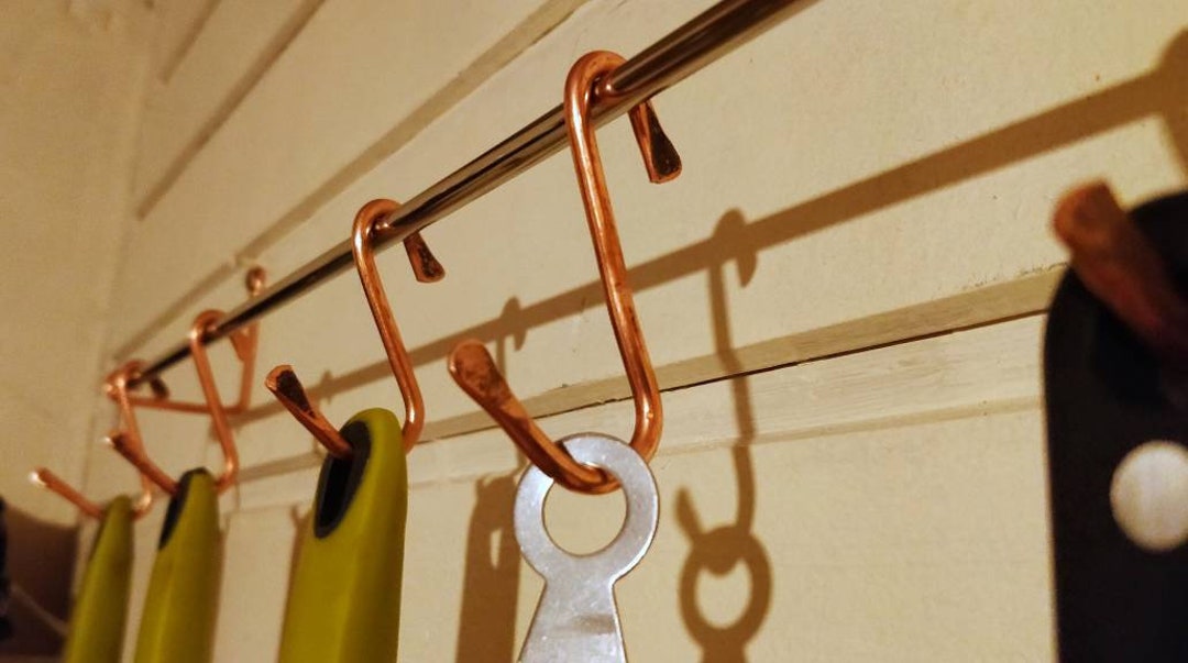 Set of 10 Handmade Copper S Hooks With Hammered Tips - Etsy