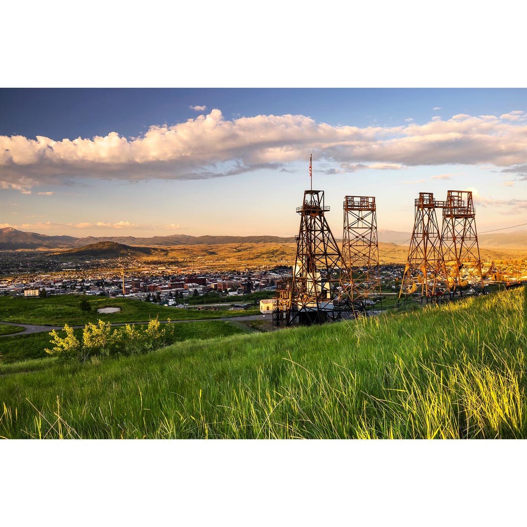 Butte Montana Print, Mining Tower Morning View, Butte Photography ...