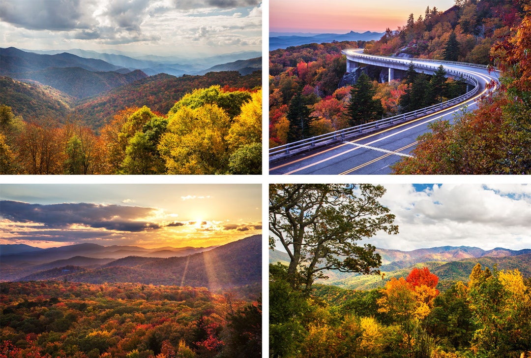 Blue Ridge Parkway Photo Set Blue Ridge Fall Foliage North Carolina ...