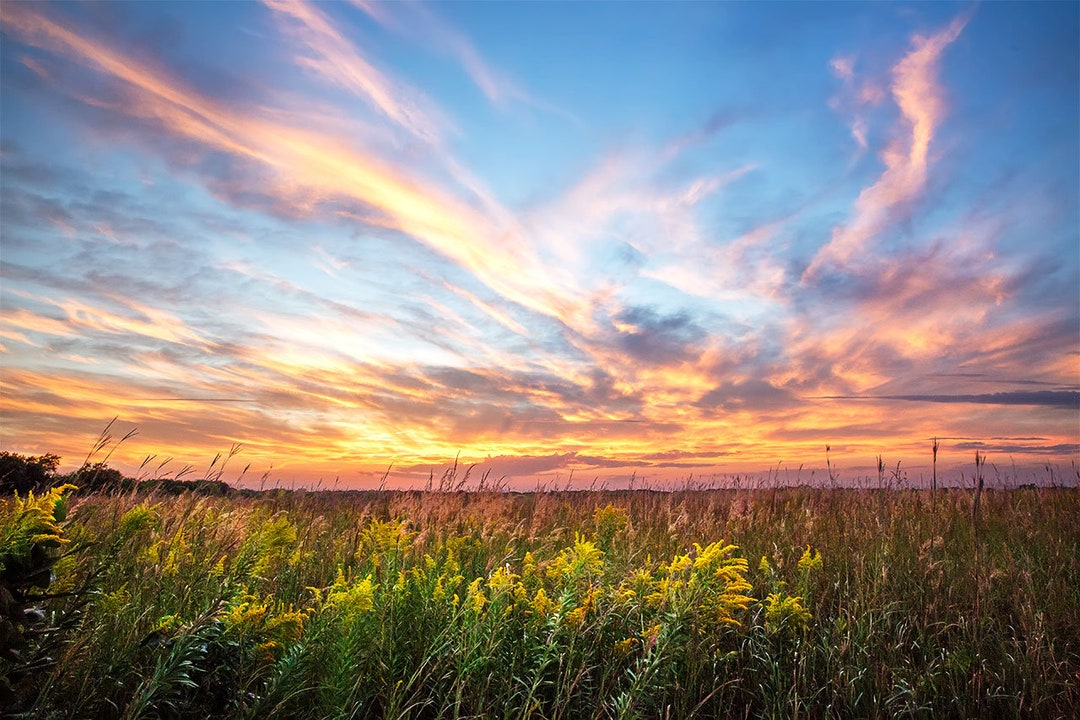 Prairie Photo | "tallgrass Prairie Sunset" | Nebraska Wall Art - Great ...