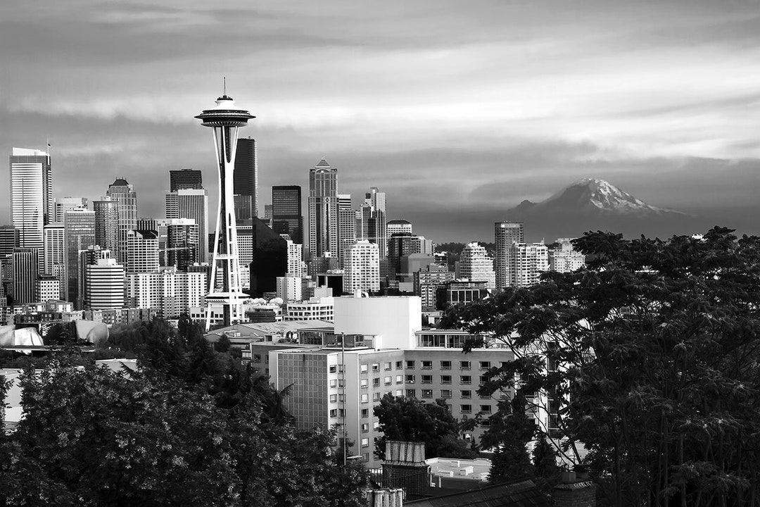 B&W Seattle Photo | "seattle Skyline" | Black and White Seattle Skyline ...