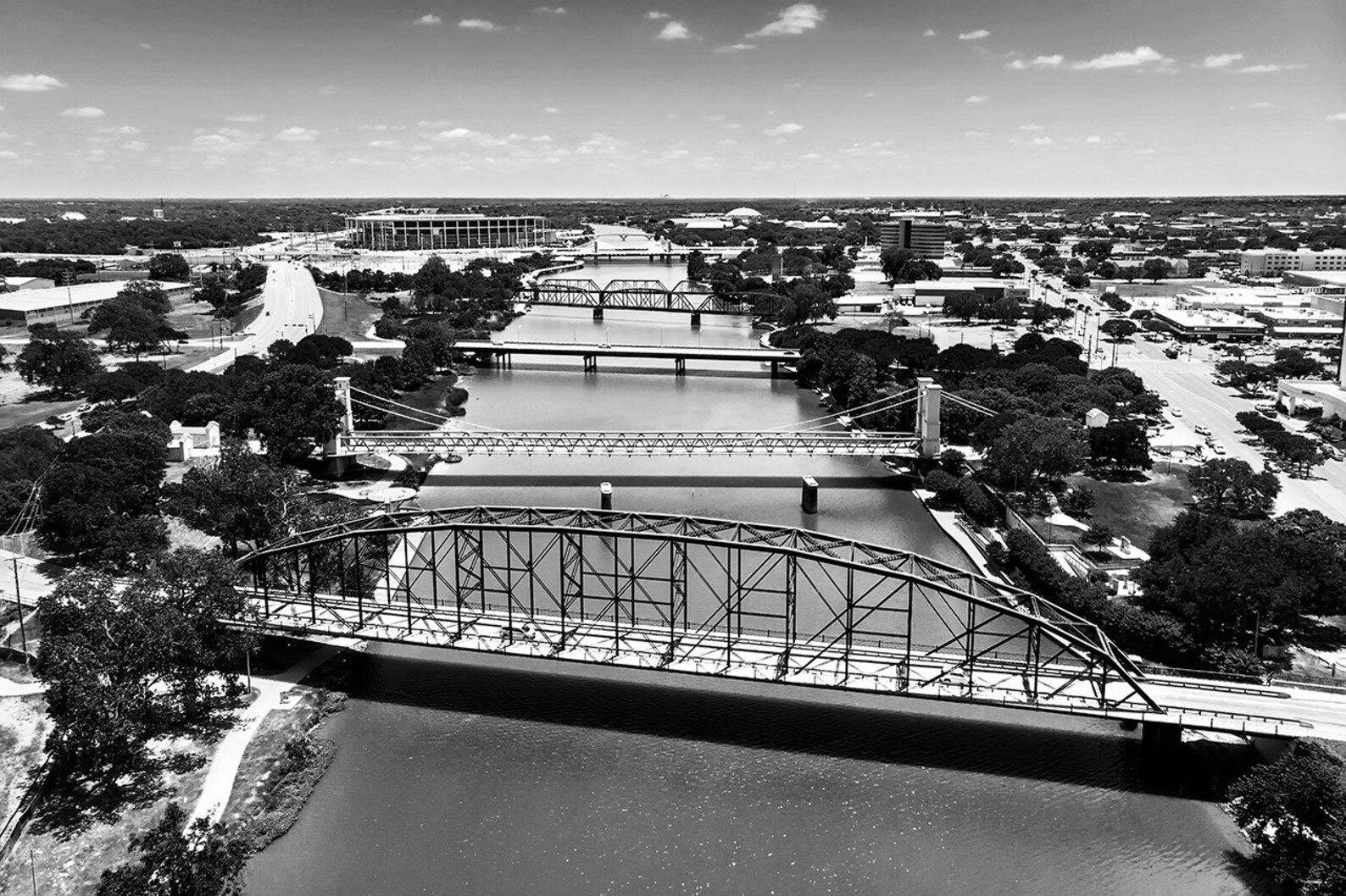 B&W Waco Photo bridges of Waco Texas - Etsy