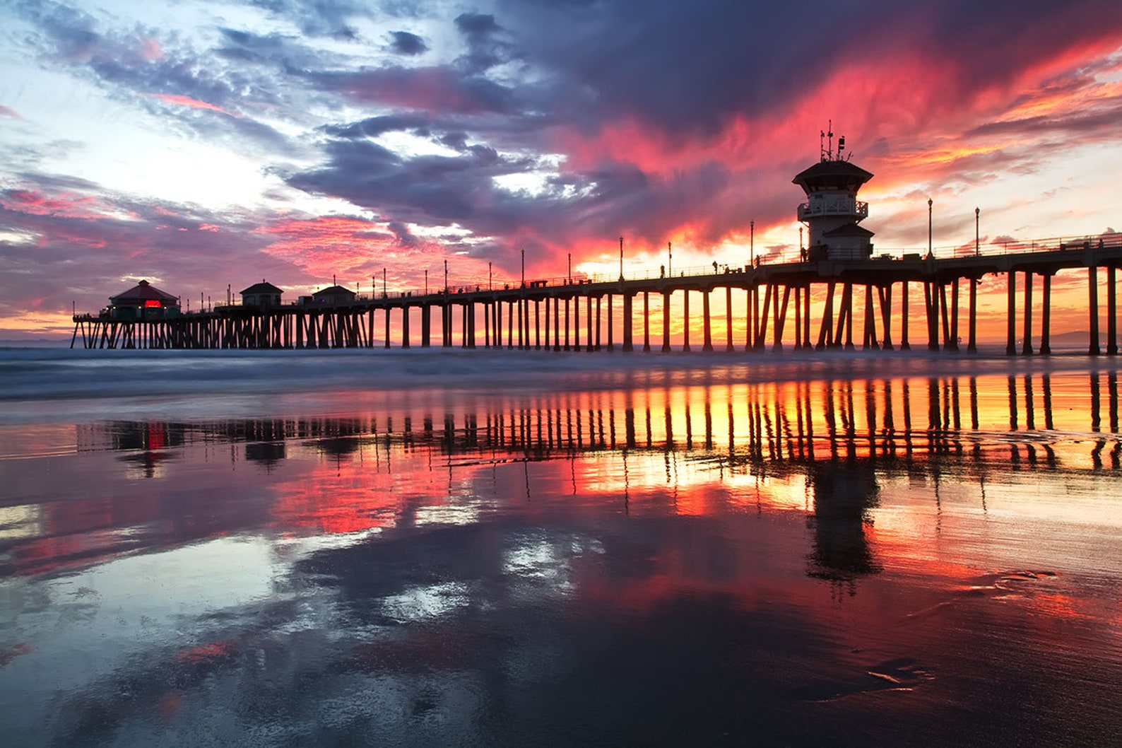 Huntington Beach Pier Print hb Pier Reflections - Etsy