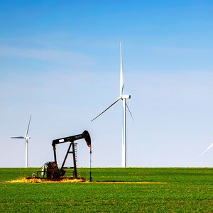 Pump Jack & Wind Farm Photography | Pumpjack and Wind Turbines Print ...