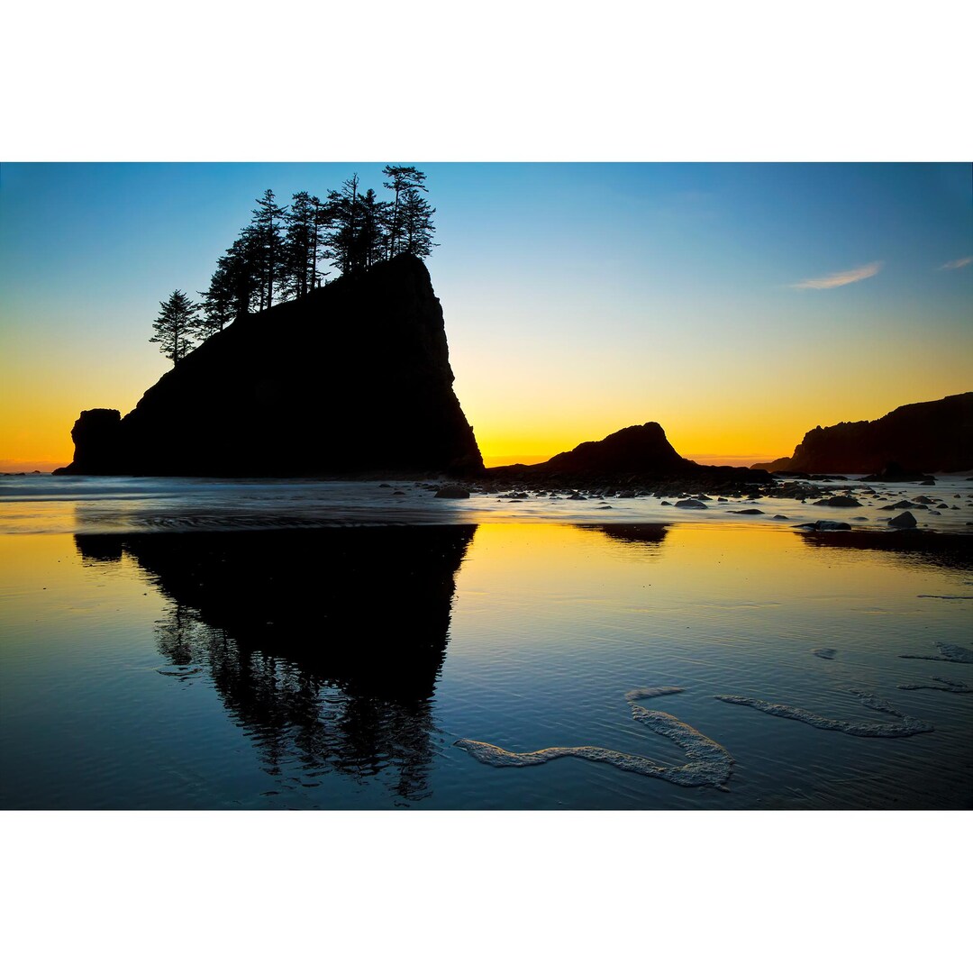 La Push Washington Print, Second Beach Sea Stack Silhouette, Washington ...