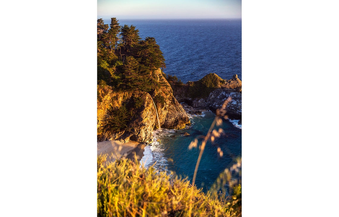 Big Sur Photo Mcway Falls Lookout Vertical Big Sur Photo | Etsy