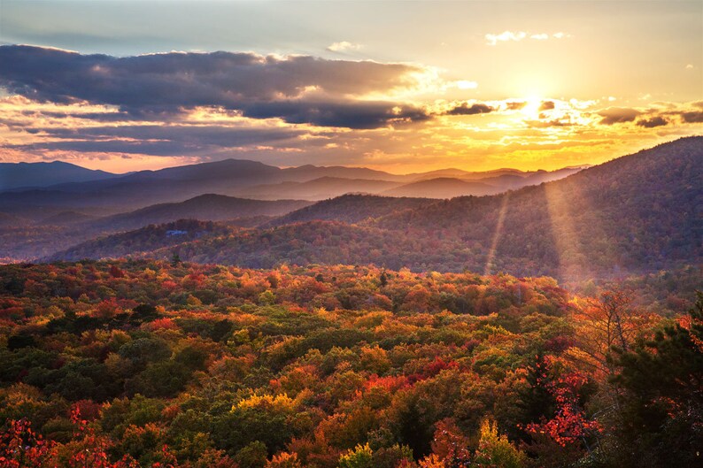 Blue Ridge Parkway Photo Set Blue Ridge Fall Foliage North - Etsy