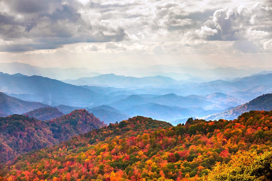 Blue Ridge Fall Decor Photo Blue Ridge Mountain Vista North Carolina ...