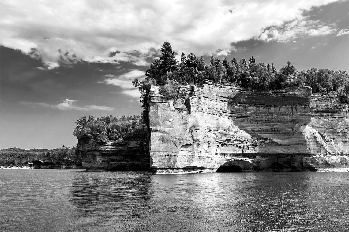 B&W Pictured Rocks Print Set, Black and White Views of Pictured Rocks ...