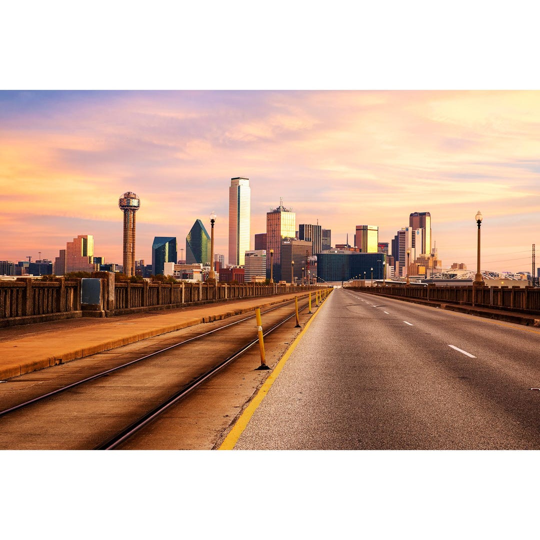 Dallas Skyline Photo, Trinity River Bridge Sunrise, Dallas Photography ...