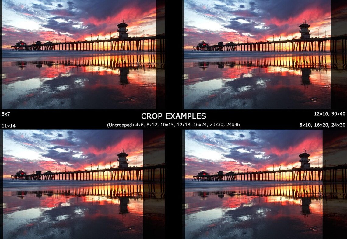 Huntington Beach Pier Print hb Pier Reflections - Etsy