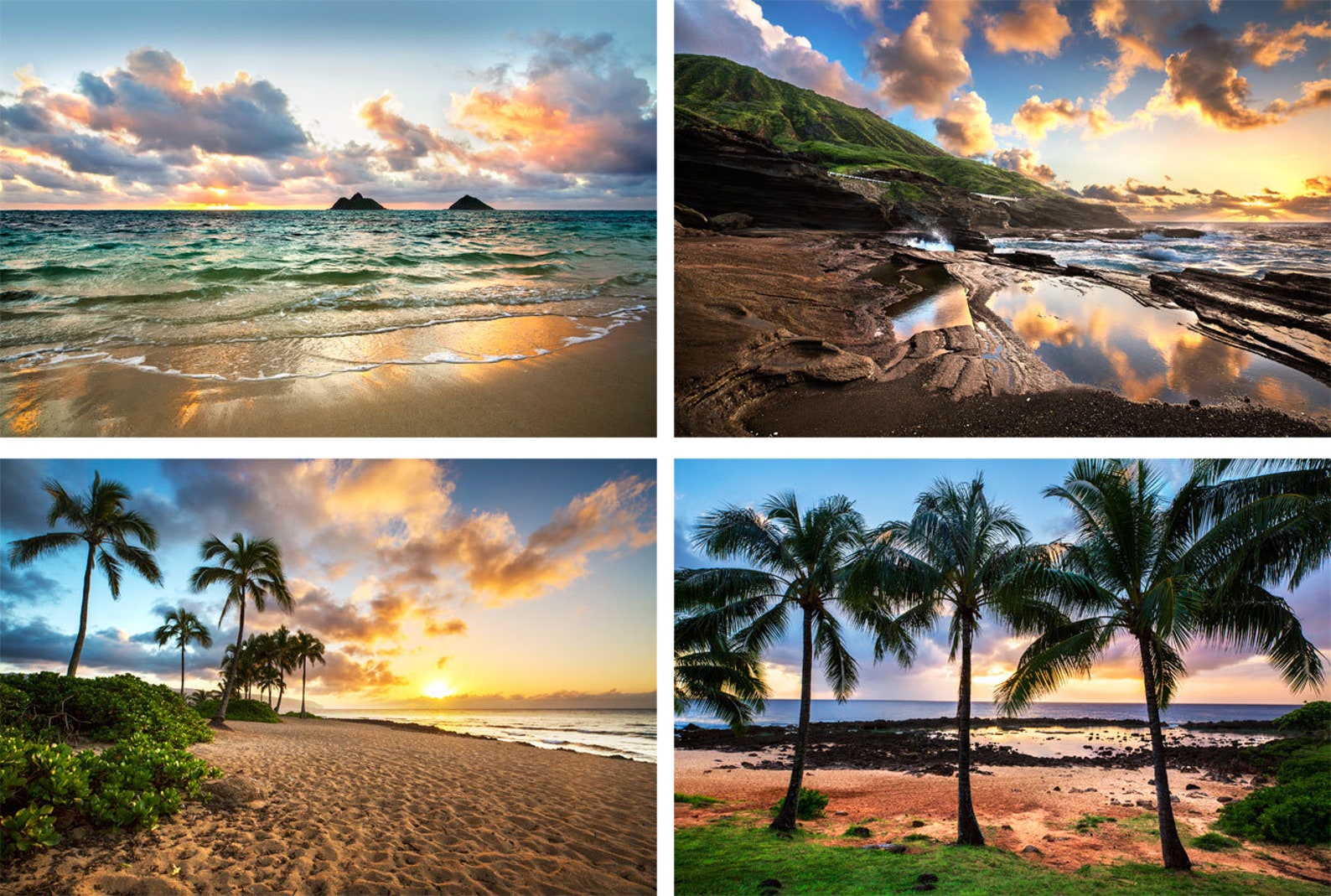 Hawaii Photo Set | "hawaiian Sunsets" | Hawaii Print Set - Hawaii Wall ...