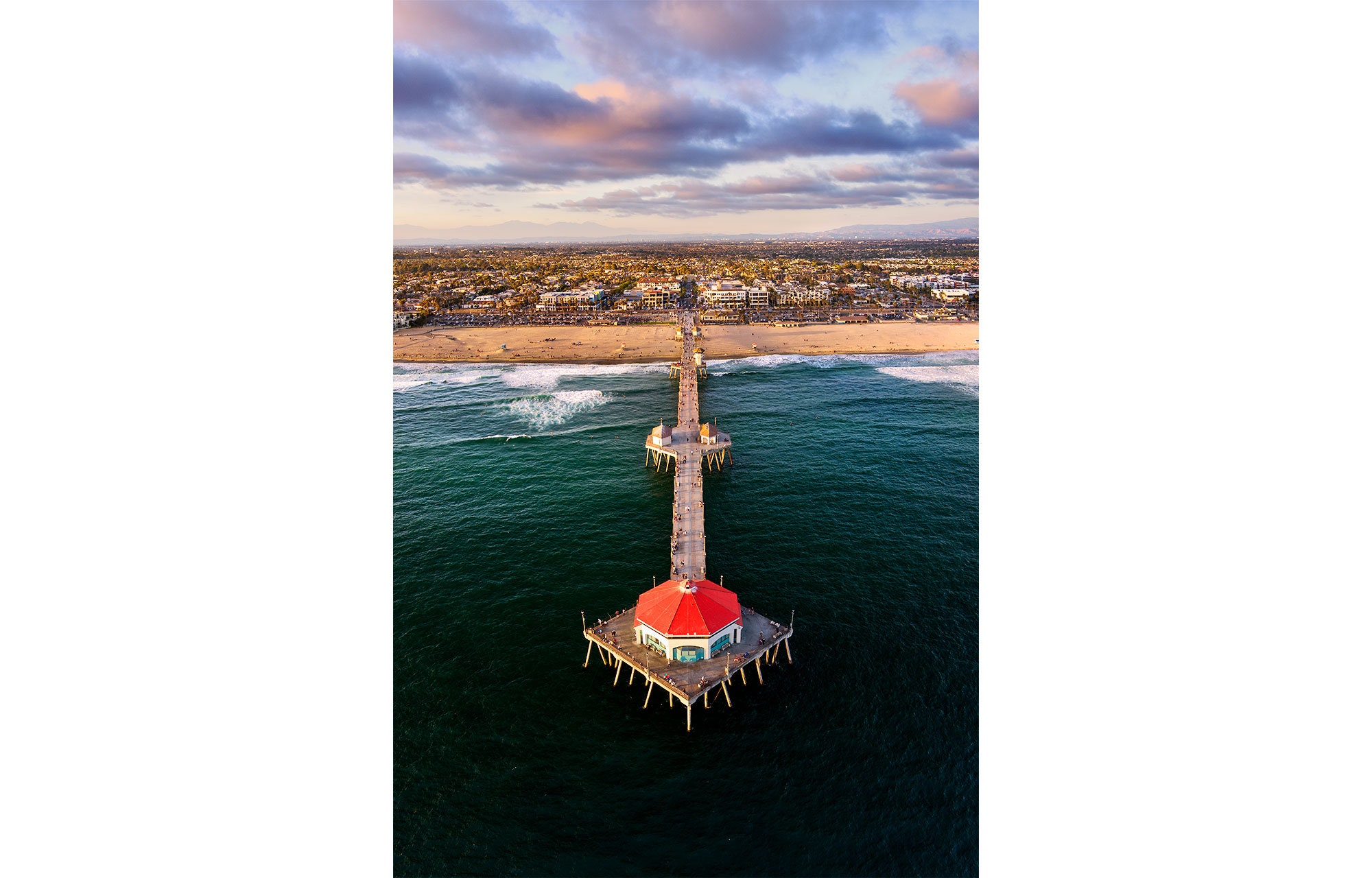 Huntington Beach Pier Print HB Pier Aerial Sunset | Etsy