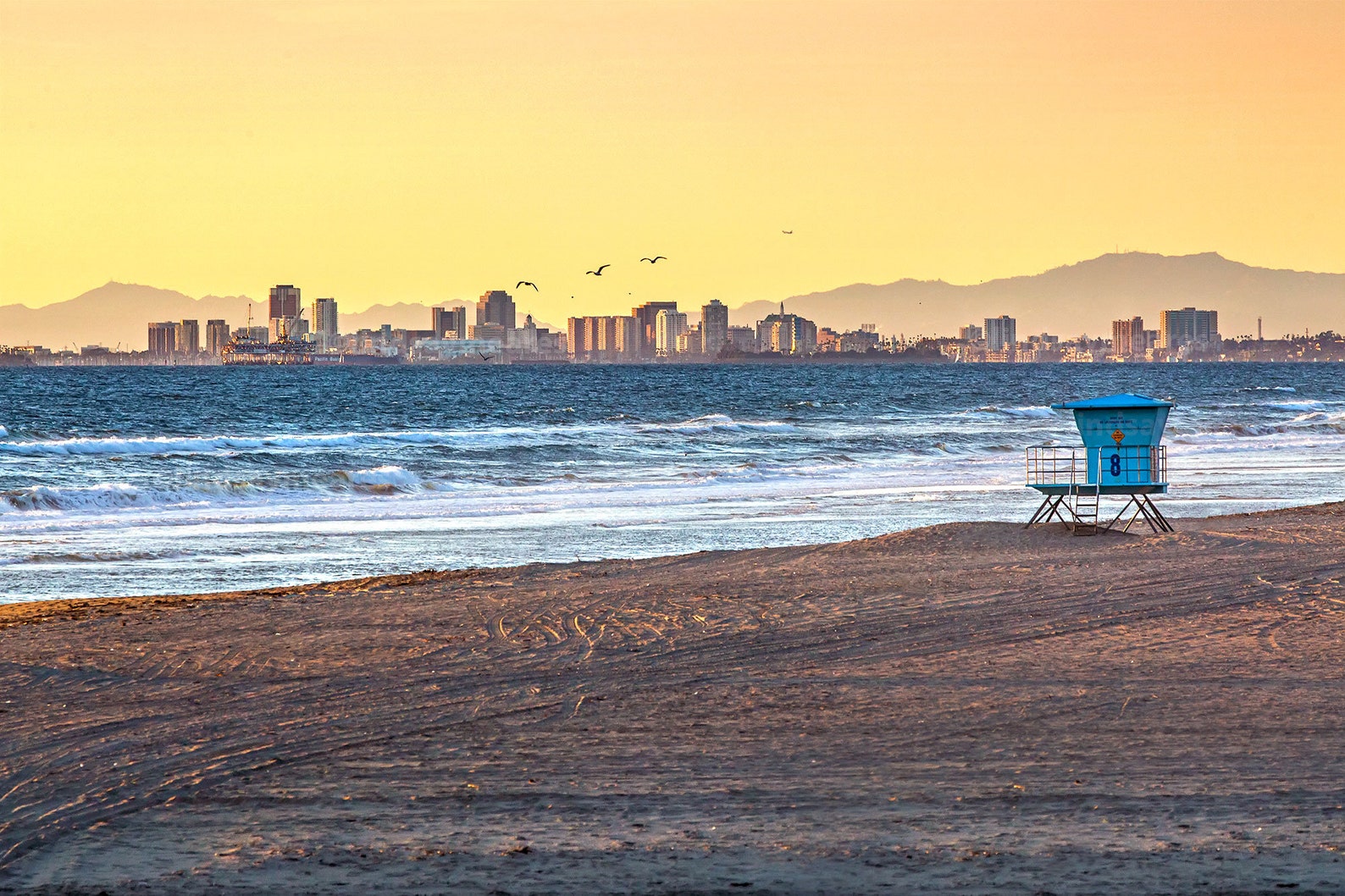 Long Beach Print Long Beach Skyline Afternoon View Long | Etsy