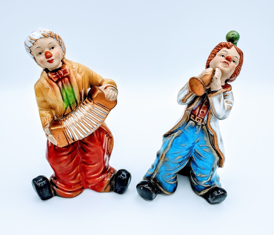 Vintage Clown Figurine Set - Etsy