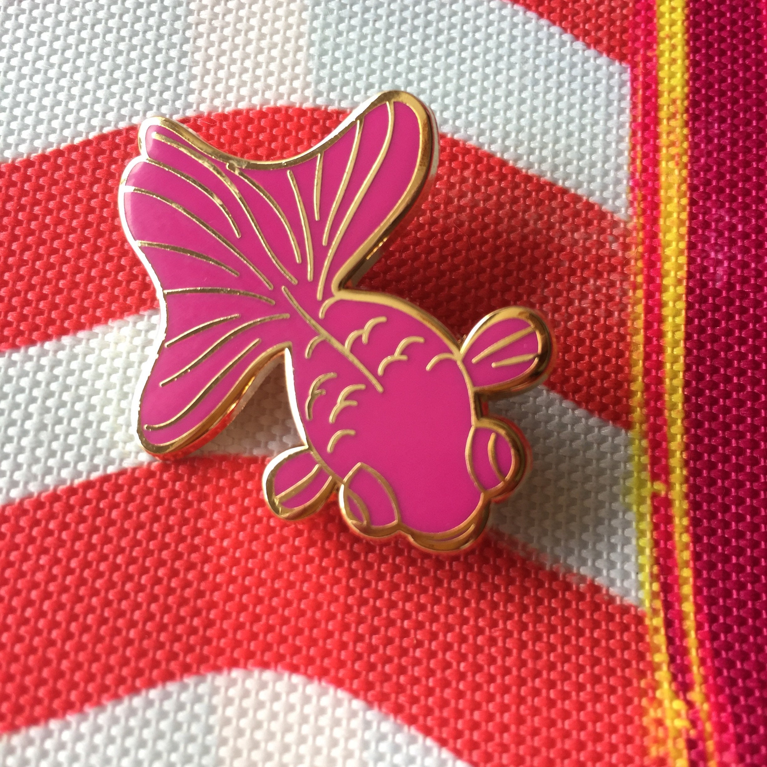 Rhodamine Red Goldfish Pin - Etsy Canada