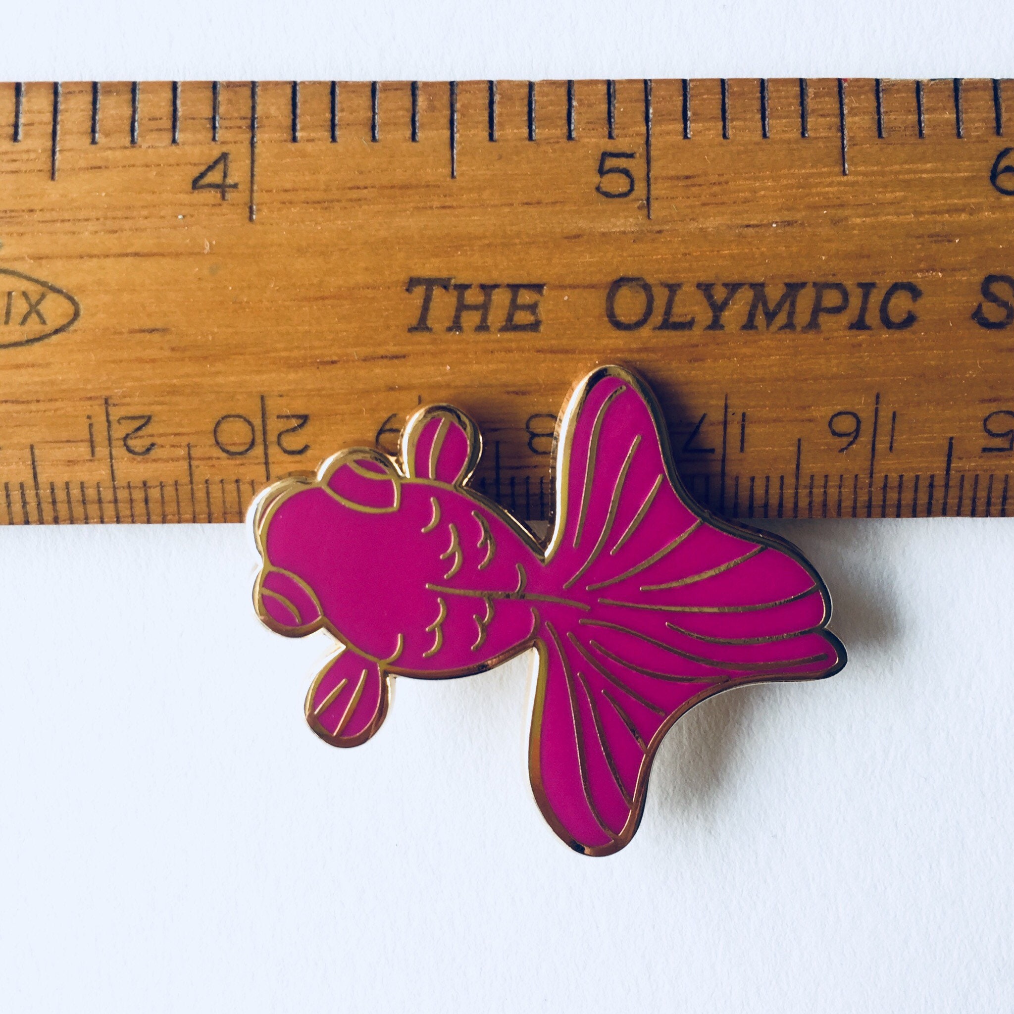 Rhodamine Red Goldfish Pin - Etsy Canada