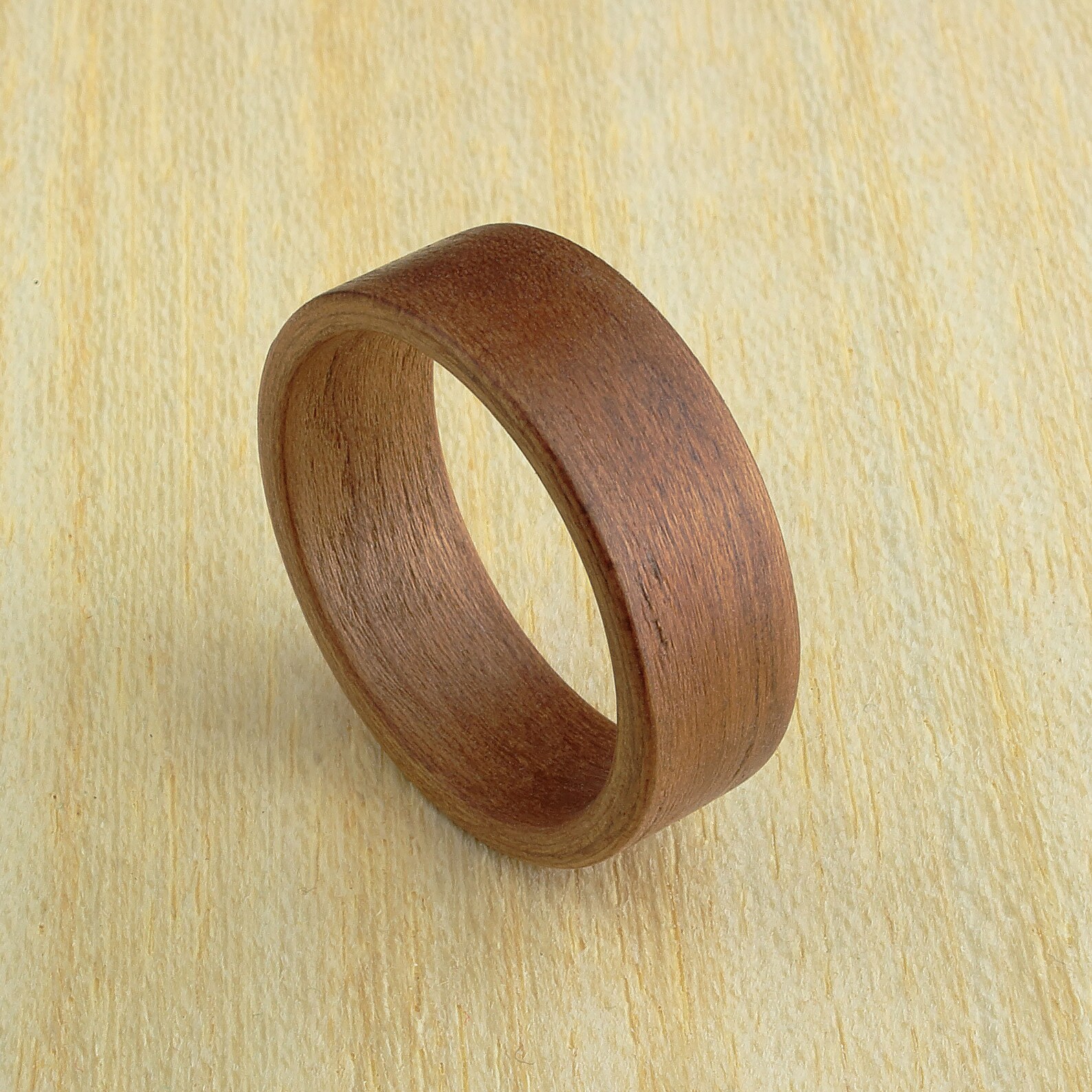 One Colour Wood Rings – BRONZE RED Cherry Wood Extra Large Size Wood ...