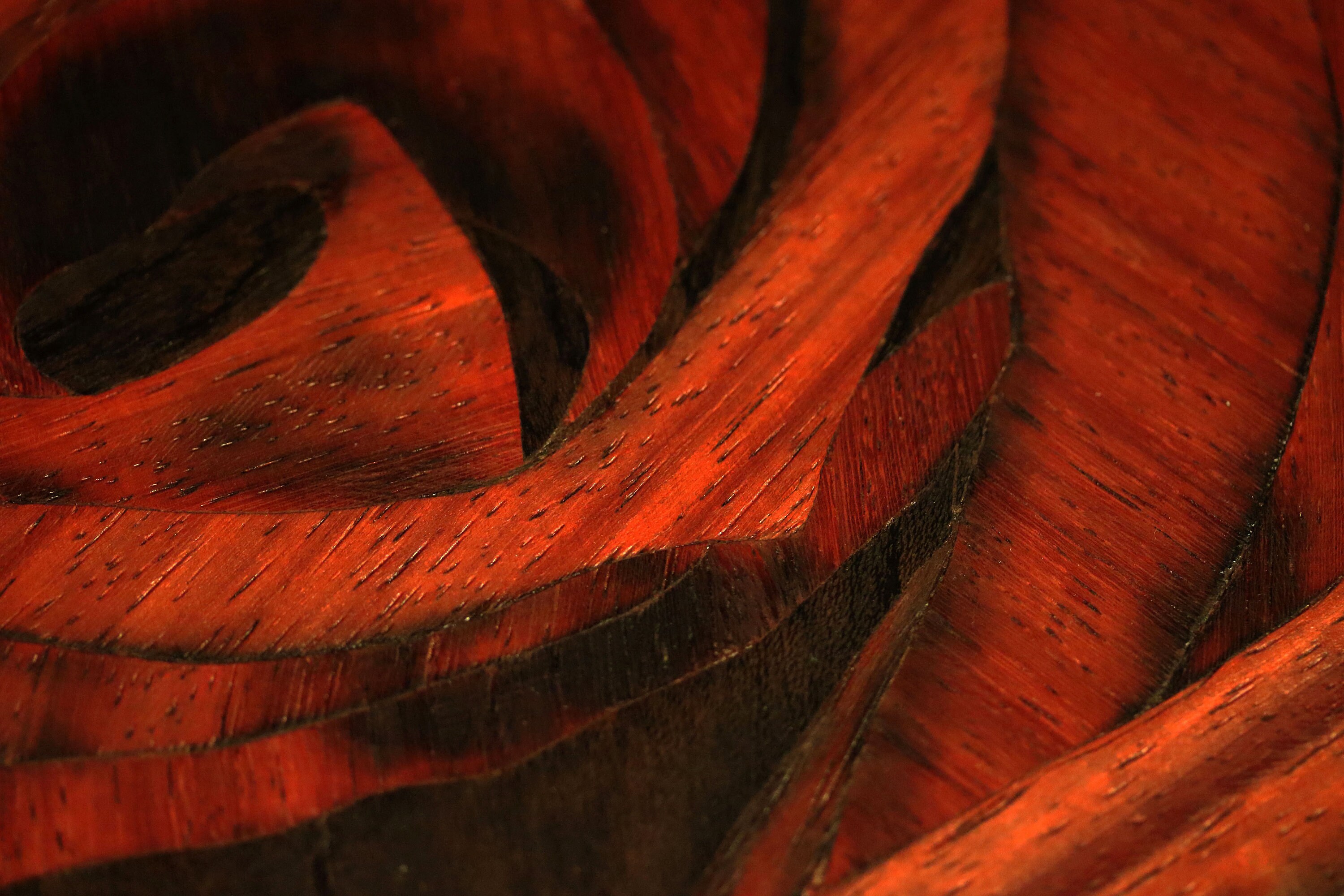 Marquetry Red Rose Handmade Intarsia Wood Wall Picture by Laszlo Sandor ...