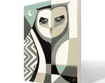 Abstract owl art | Etsy