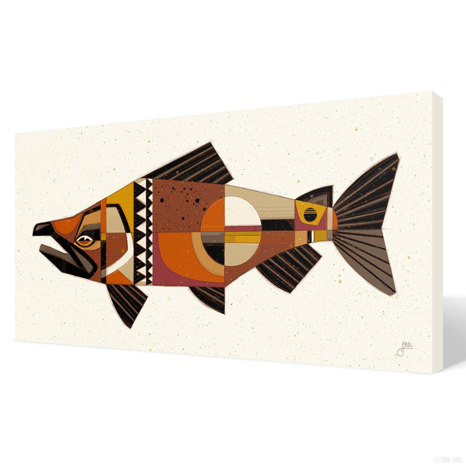 Chinook | Salmon Canvas Print, Contemporary Salmon Print, Modern Salmon ...
