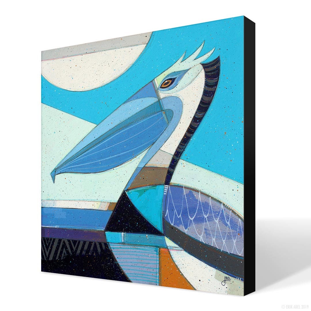 Pelicano 5 | Abstract Geometric Pelican Canvas Print, Pacific Northwest ...