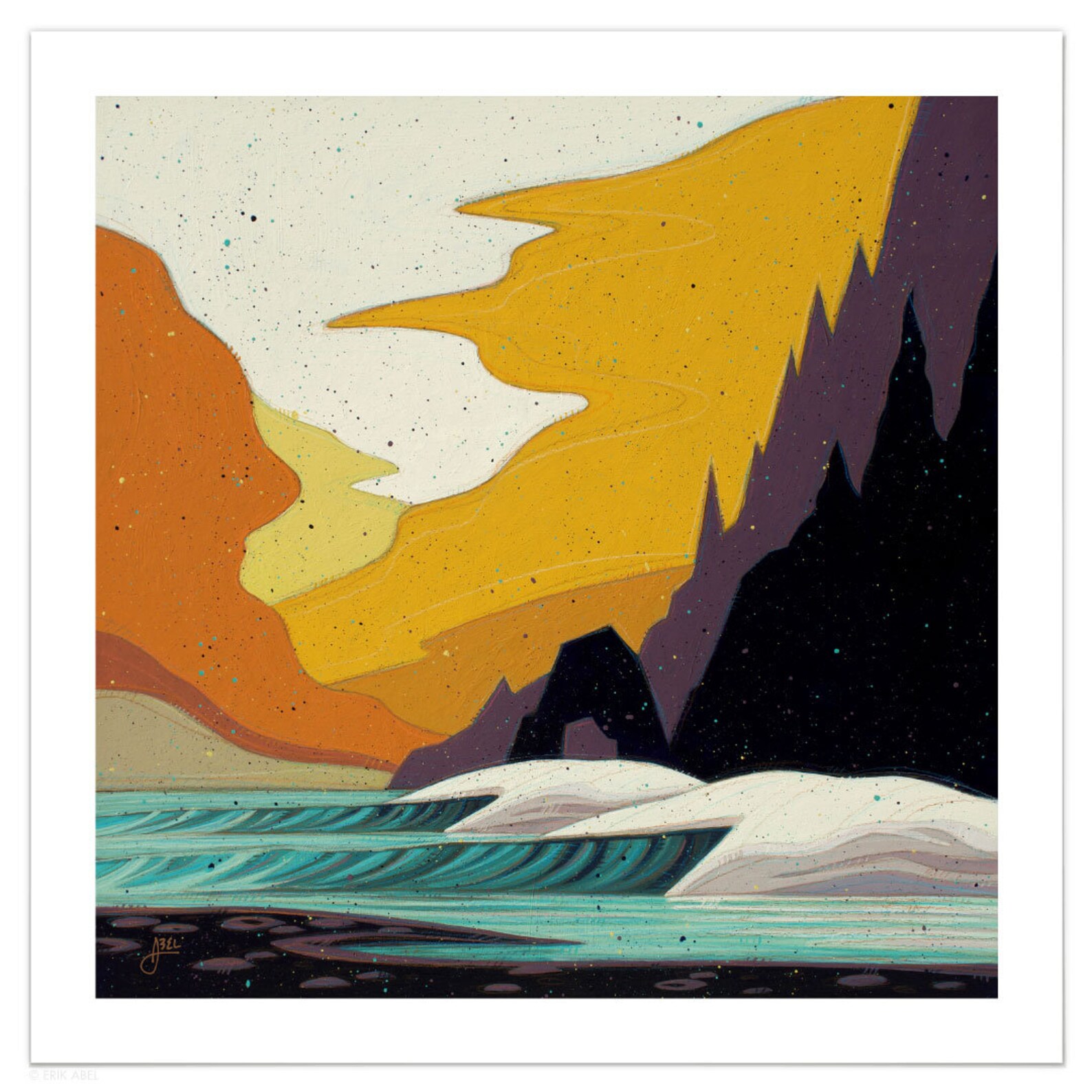 Arch Rock Abstract Surf Art Print Modern Ocean Art - Etsy