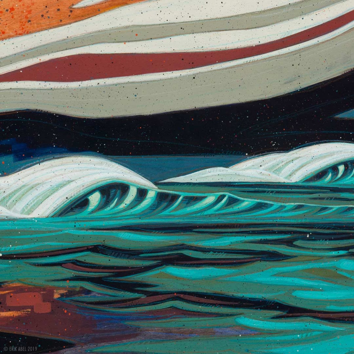 Dark Seas Abstract Surf Art Print Modern Ocean Art - Etsy