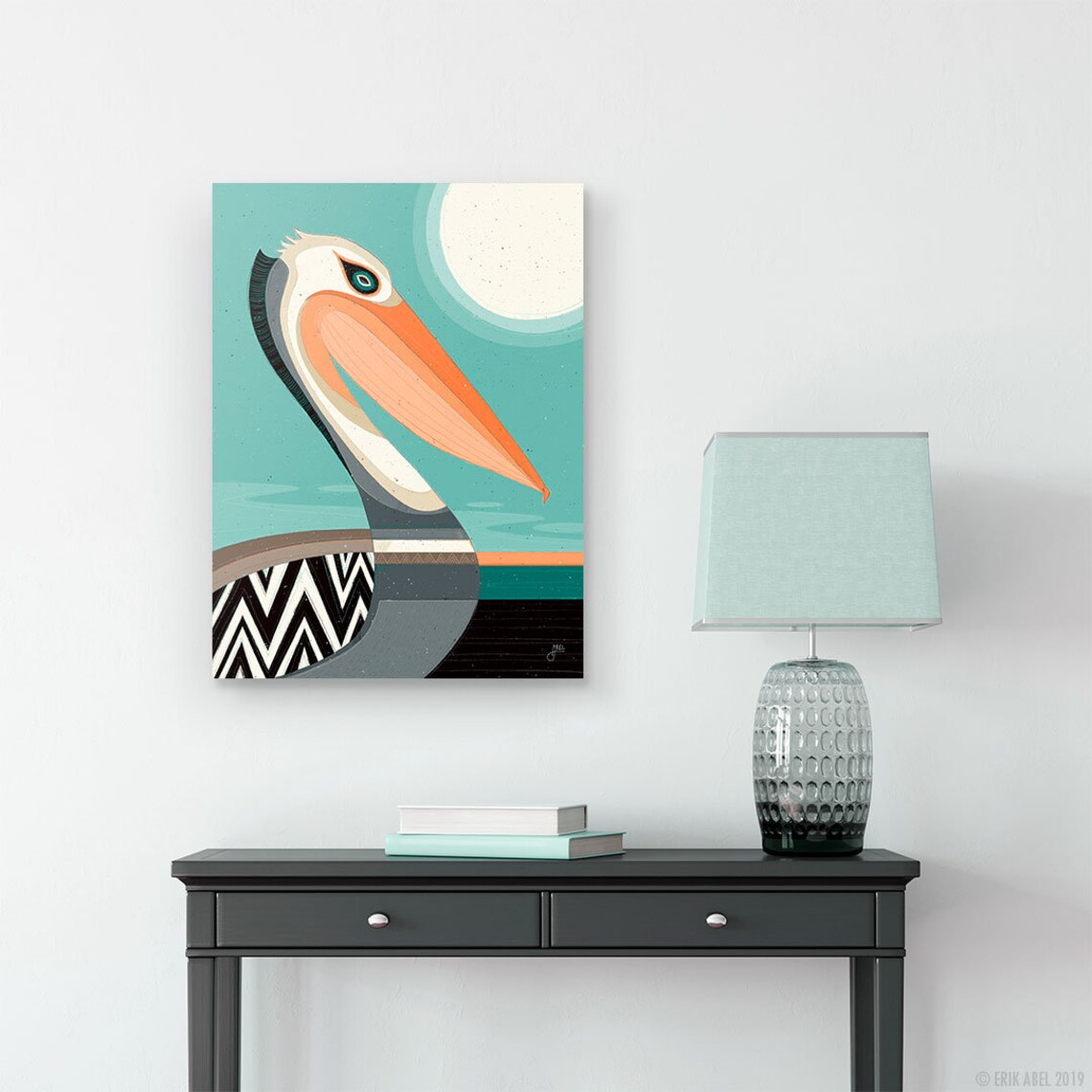 Pelicanidae Abstract Geometric Pelican Canvas Print Pacific - Etsy