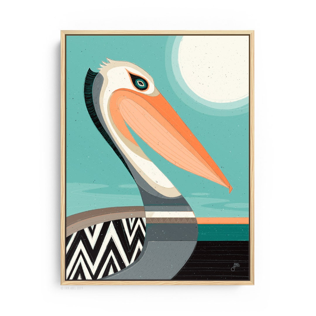 Pelicanidae | Abstract Geometric Pelican Canvas Print, Pacific ...