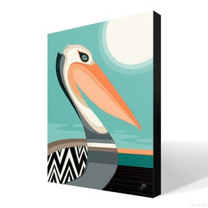 Pelicanidae | Abstract Geometric Pelican Canvas Print, Pacific ...