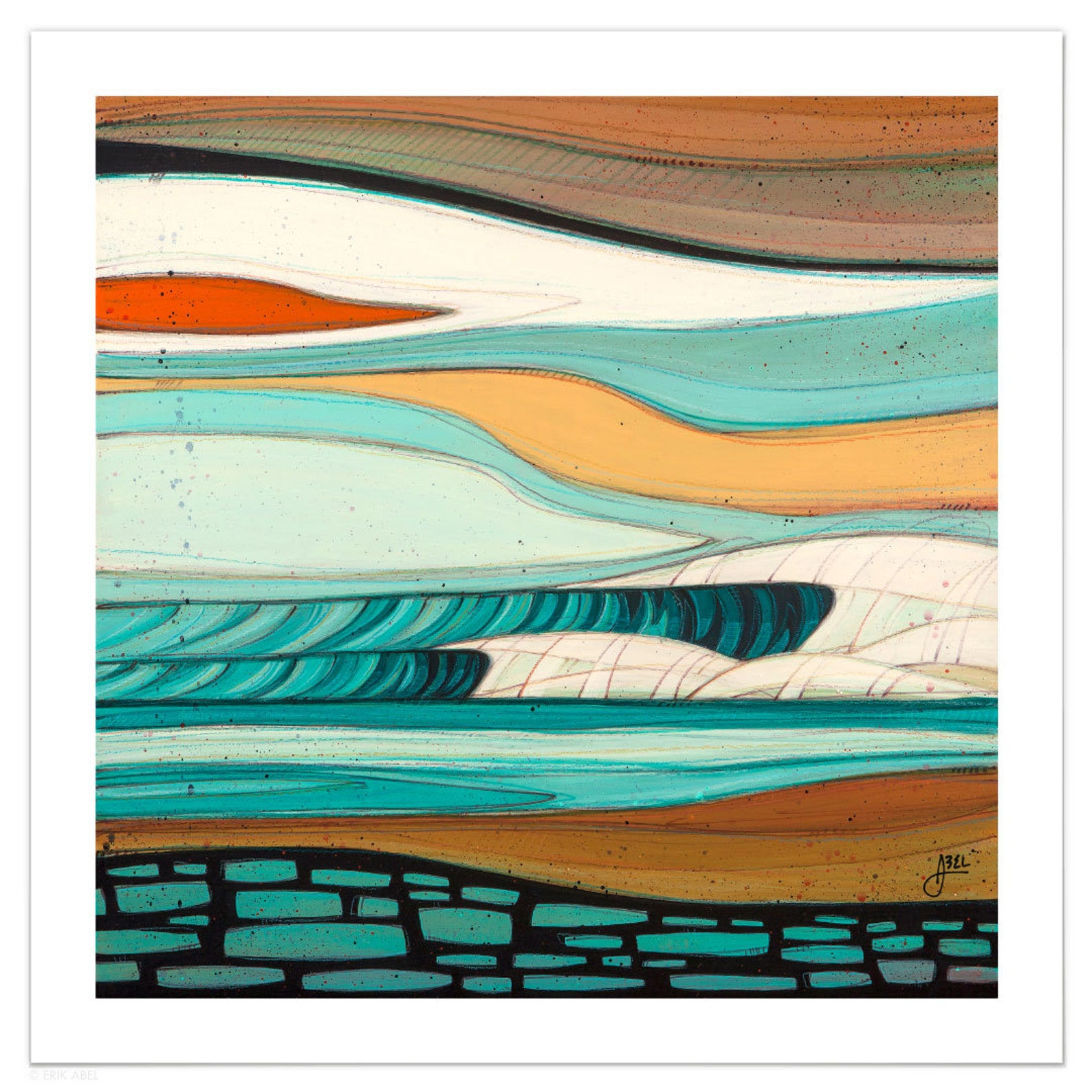 Cloud Cover Ups | Abstract Surf Art Print, Modern Ocean Art ...