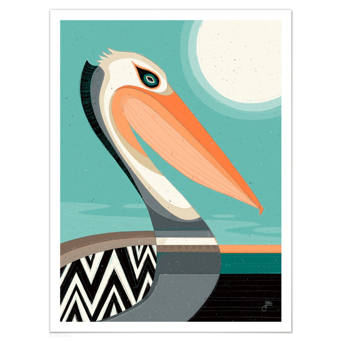 Pelicanidae | Contemporary Modern Pelican Print, Abstract Pelican Paper ...