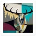 Wapiti 2 | Contemporary Modern Elk Print, Abstract Elk Square Paper ...