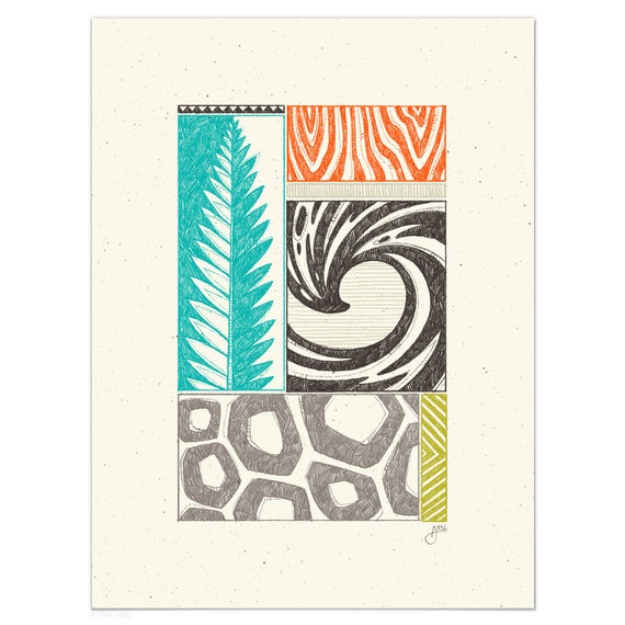 Sea Blocks 2 Fine Art Paper Print Abstract Ocean Art | Etsy