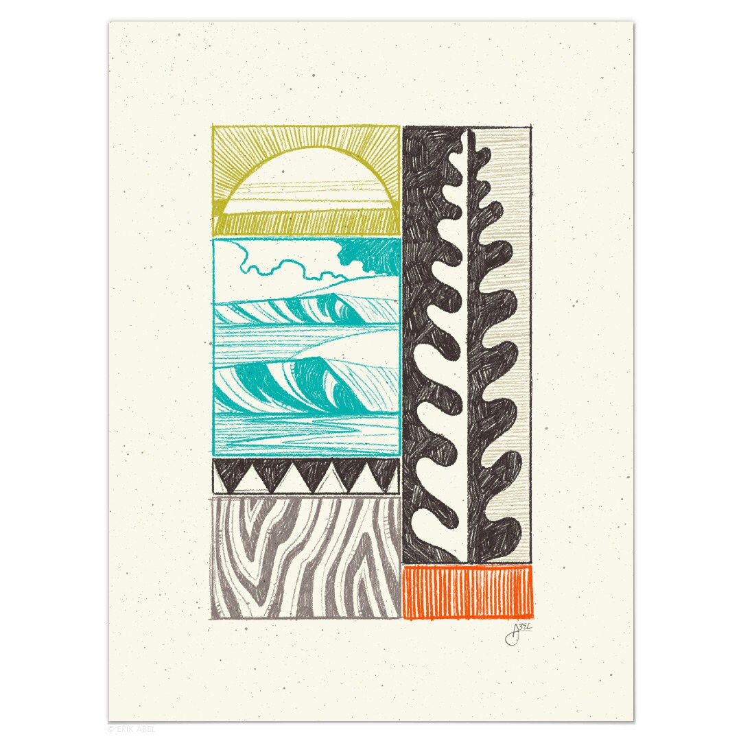 Sea Blocks 1 | Fine Art Paper Print, Abstract Ocean Art, Contemporary ...