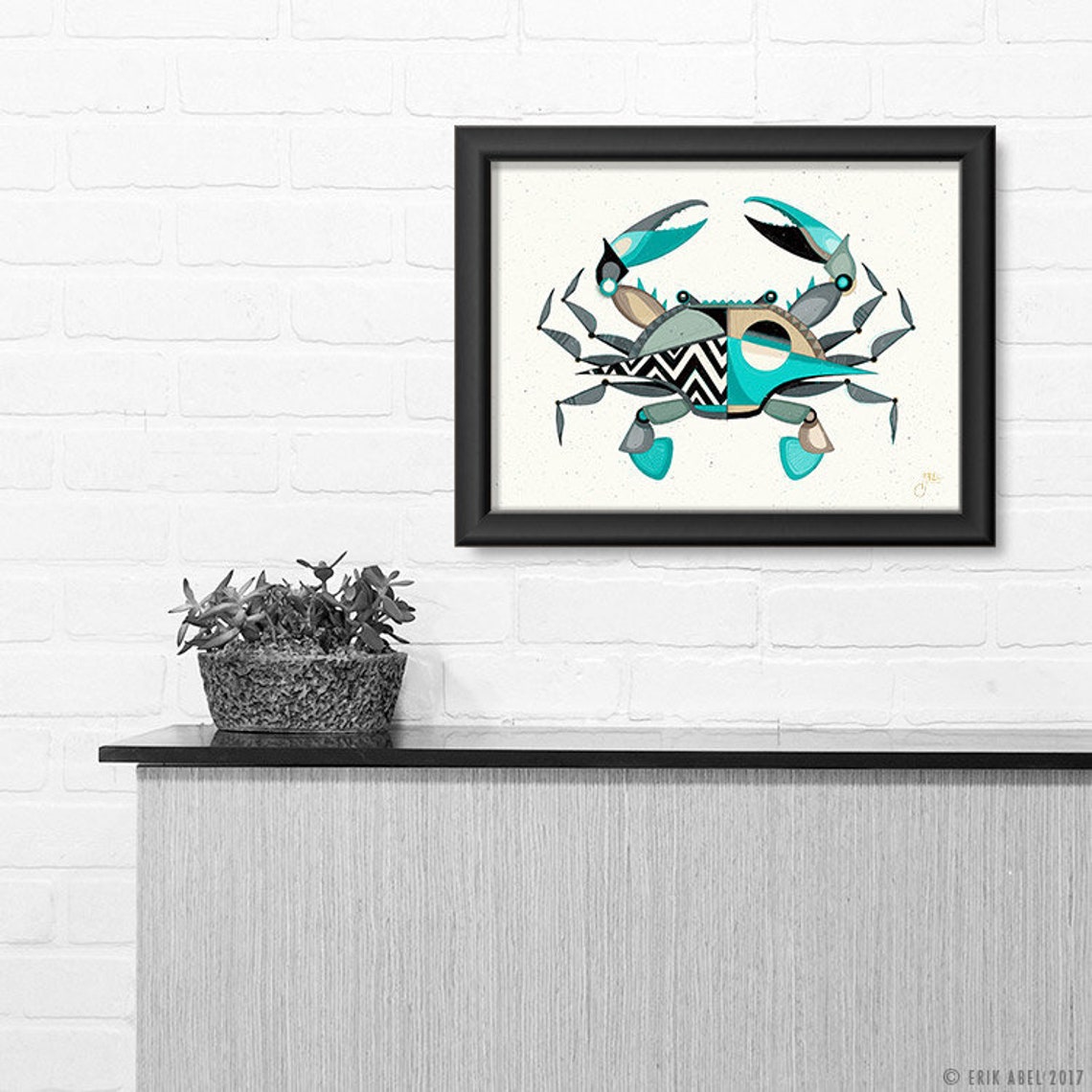 Crabby Abstract Crab Art Print Contemporary Ocean Art | Etsy