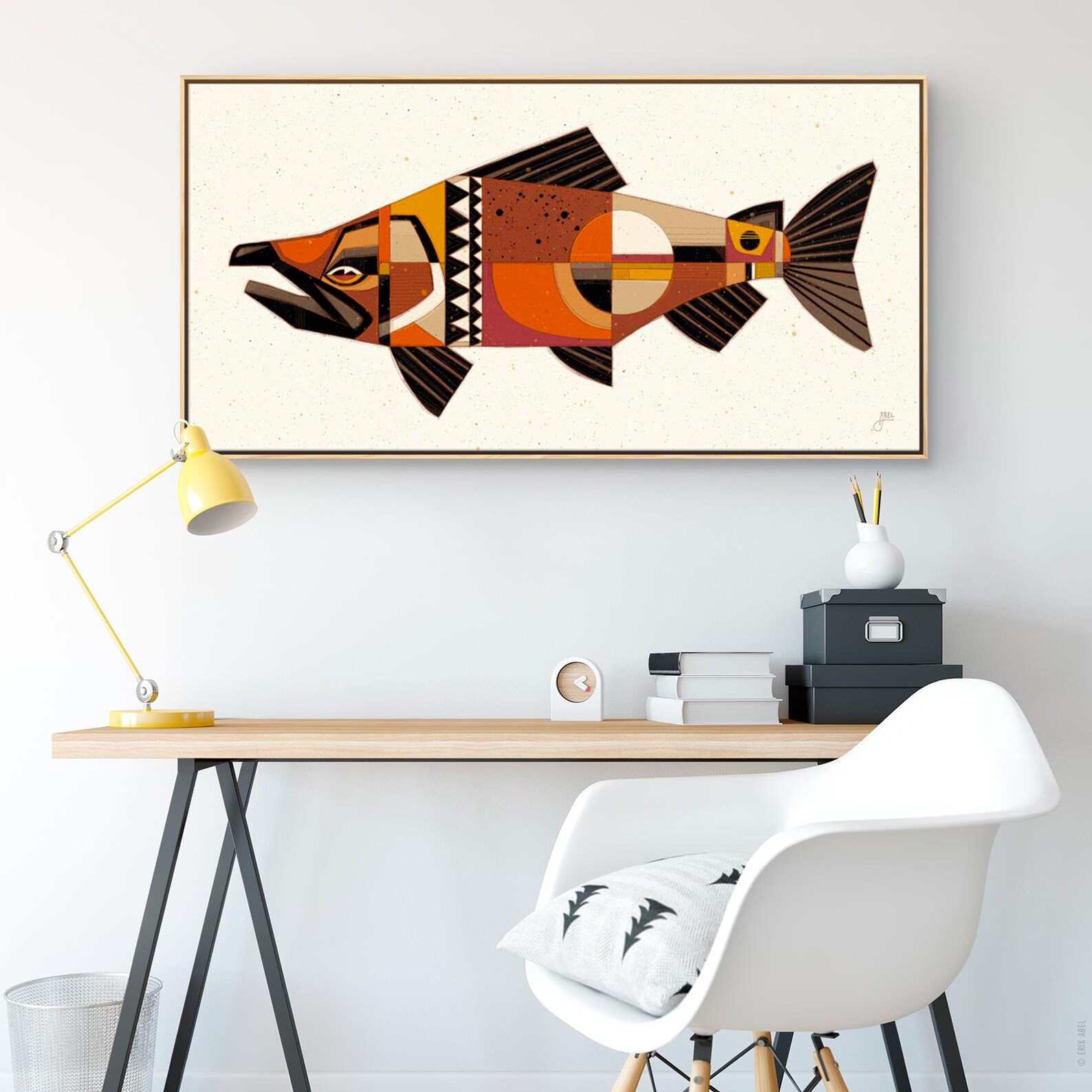 Chinook | Salmon Canvas Print, Contemporary Salmon Print, Modern Salmon ...