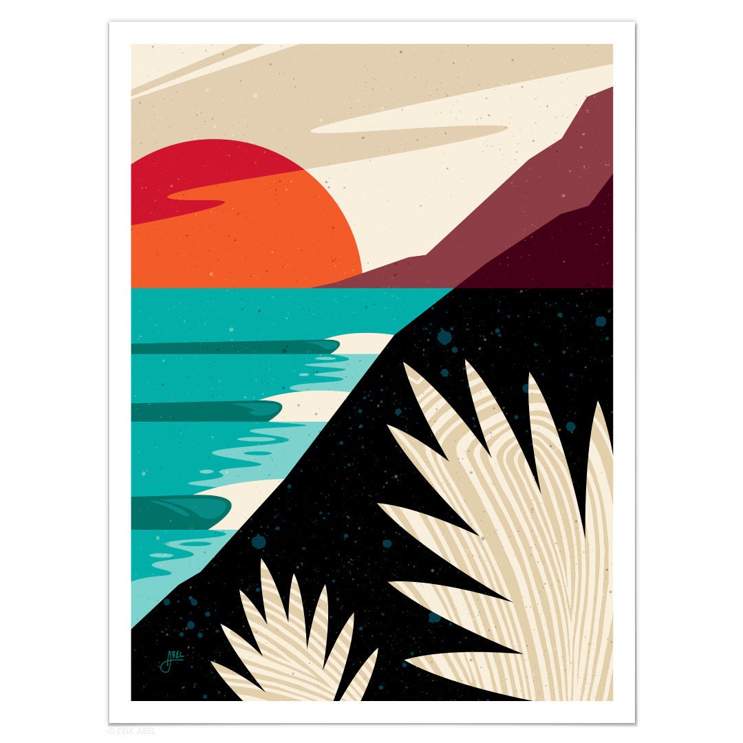 Cliffside | Paper Fine Art Print, Abstract Ocean Art, Modern Surf Art ...