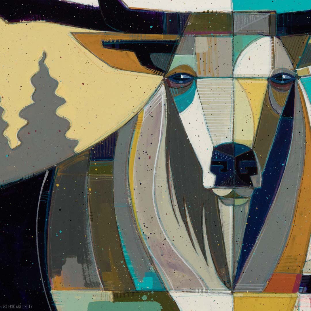 Wapiti 2 Abstract Geometric Elk Canvas Print Pacific | Etsy