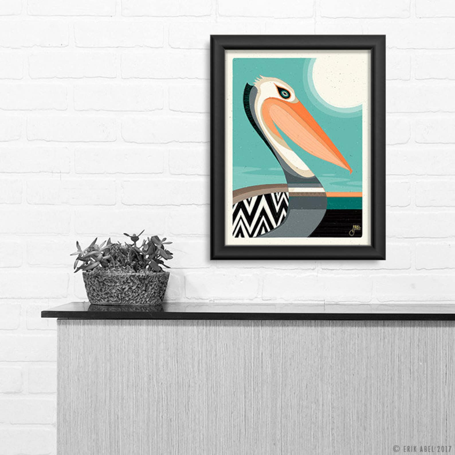 Pelicanidae | Contemporary Modern Pelican Print, Abstract Pelican Paper ...