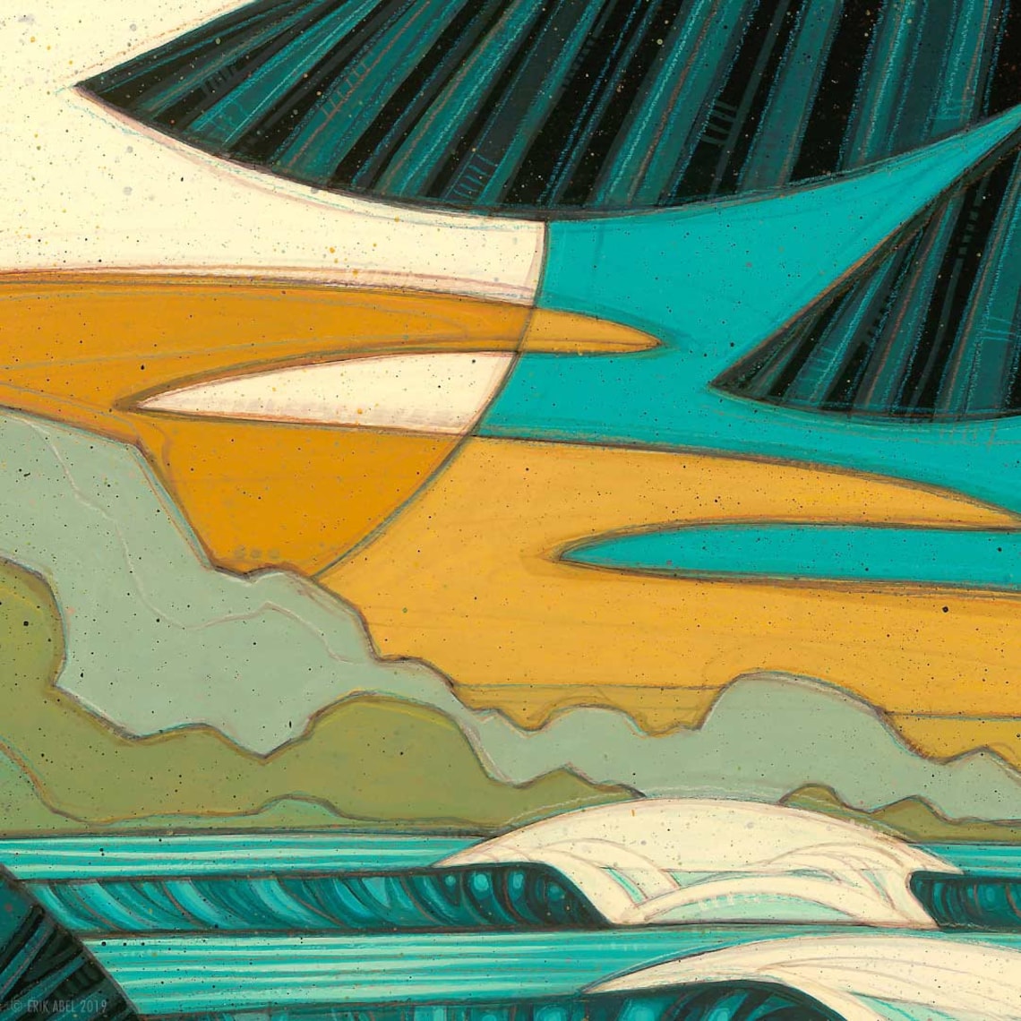 Moonshine 2 Modern Ocean Art Modern Surf Art Ocean | Etsy