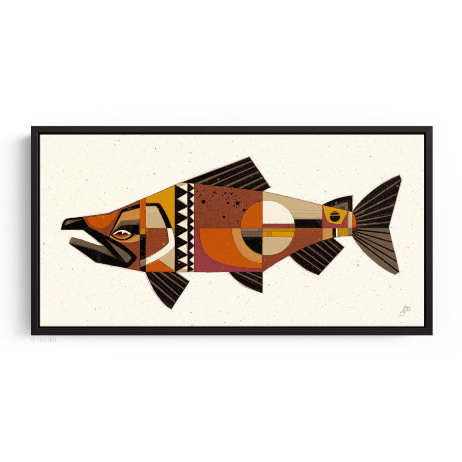 Chinook | Salmon Canvas Print, Contemporary Salmon Print, Modern Salmon ...