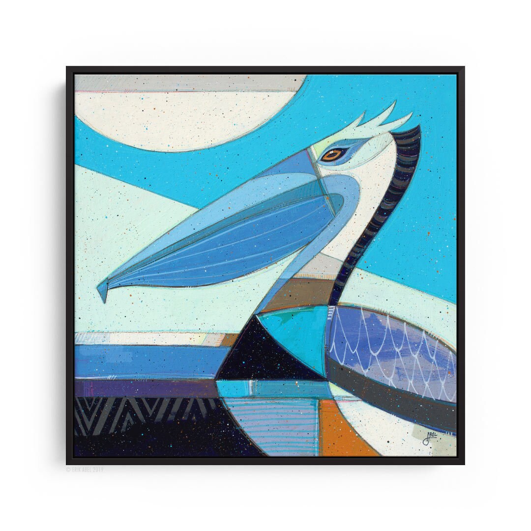 Pelicano 5 | Abstract Geometric Pelican Canvas Print, Pacific Northwest ...