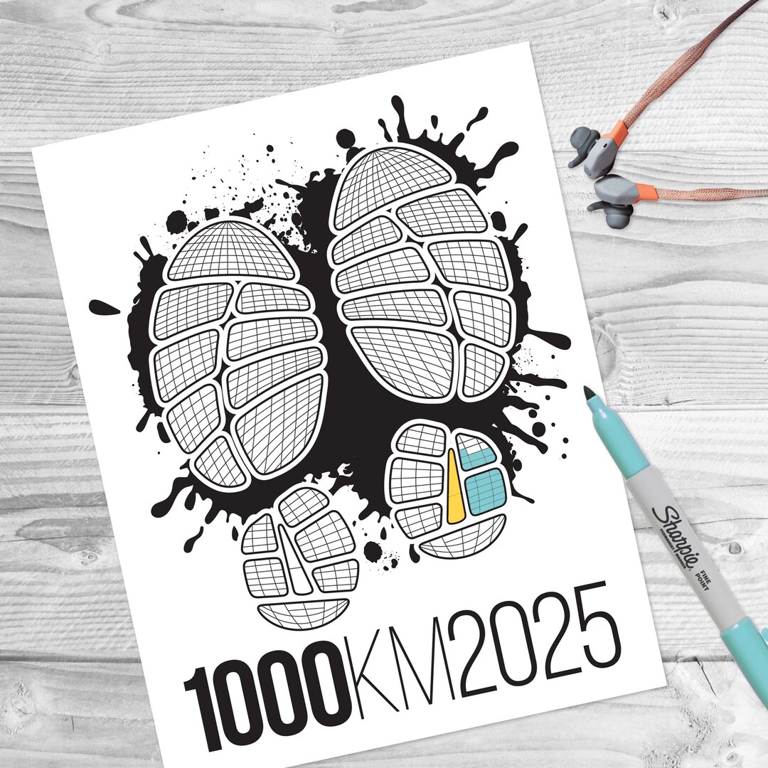 2025 Run Tracker Printable: 1000 Mile/km Challenge (PDF) - Etsy UK
