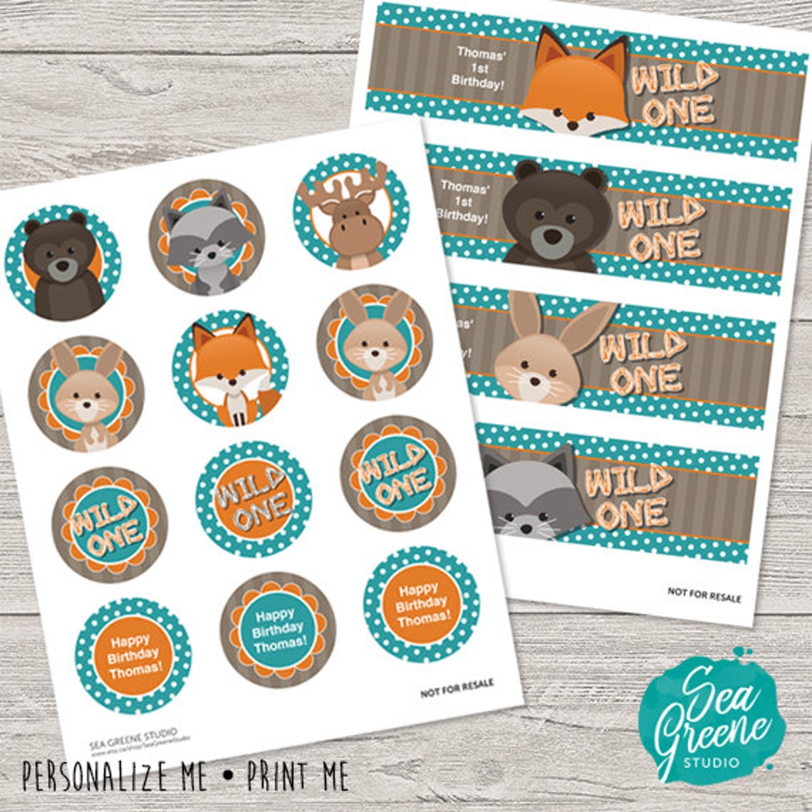 Wild One Woodland Creatures Birthday Printables | First Birthday ...